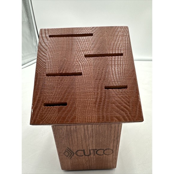 Cutco | Kitchen | Cutco 5 Slot Gourmet Knife Block Solid Oak Honey ...